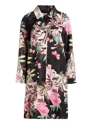 SHIRTAPORTER Floral Print Mackintosh - Black