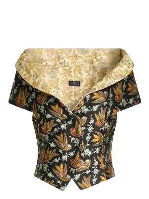 Etro Jacquard Floral Jacket - Yellow