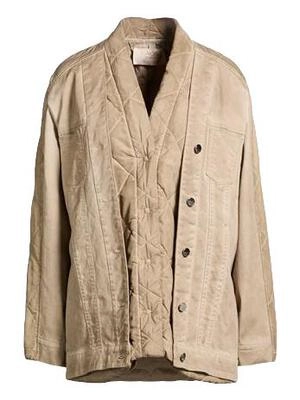 KAOS Denim Trucker Jacket With Quilted Shell - Sand