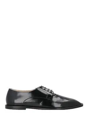 ALYSI Leather Lace-up Derby Shoes - Black
