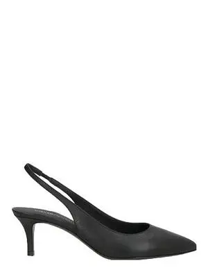 Emporio Armani Leather Slingback Pumps - Black