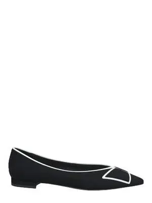 Emporio Armani Ballet Flats With Print - Black