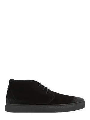 FABIANO RICCI Suede Ankle Boots With Lace-up Closure - Black