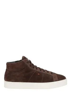Santoni Leather High-top Sneakers - Brown