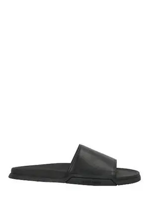 Giorgio Armani Sandals In Leather - Black
