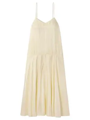 ST. AGNI Silk-twill Maxi Dress - Off-white