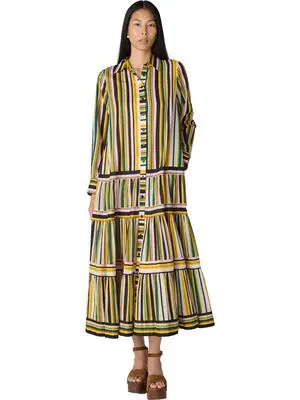 Diane Von Furstenberg Adalena Shirt Dress - Newport Stripe Multi