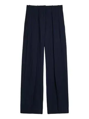 Victoria Beckham Striped Chiffon Trousers - Navy