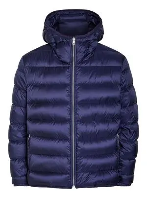 TEN C Padded Hooded Nylon Jacket - Navy