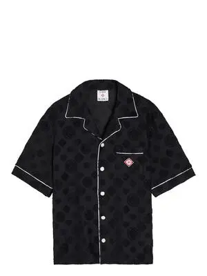 Casablanca Logo-monogrammed Terry Shirt - Black