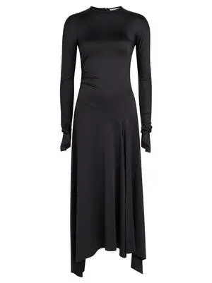 Victoria Beckham Asymmetric Jersey Midi Dress - Black