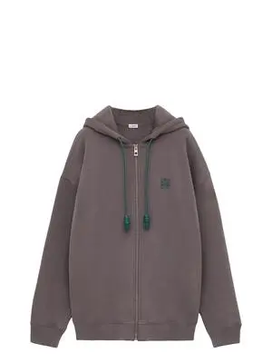 Loewe Anagram Cotton-blend Hoodie - Grey