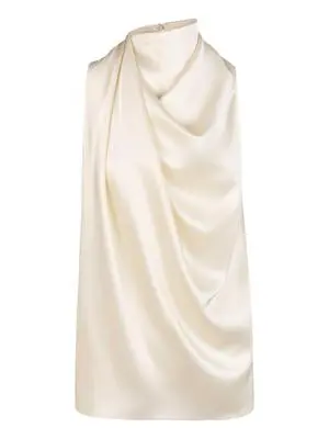 HEIRLOME Kate Draped Silk Top - Ivory