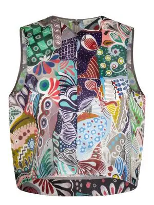 HEIRLOME Sleeveless Printed Silk Top - Multi