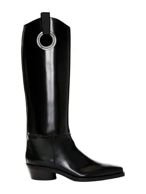 Proenza Schouler Bronco Grommet Knee High Boots - Black