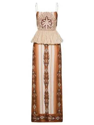Johanna Ortiz Andean Mythology Linen Maxi Dress - Multi