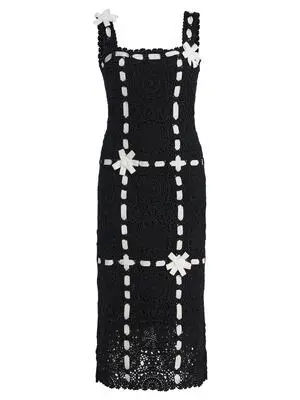Carolina Herrera Hand-crocheted Midi Dress - Black