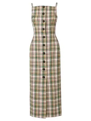 Carolina Herrera Check Tailoring Midi Pencil Dress - Plaid