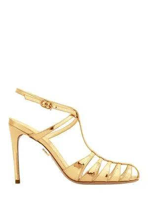FERRAGAMO Cage Stiletto Sandal - Gold