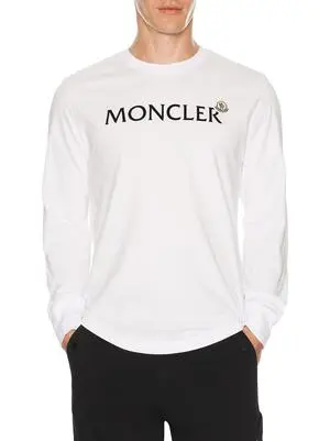 Moncler Long Sleeve T-shirt In White - Brilliant White