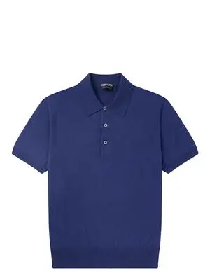TOM FORD Cotton Polo Shirt - Blue