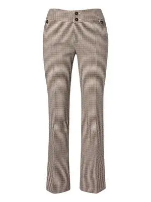 ETRO Checked Wool-Blend Cropped Flare Pants