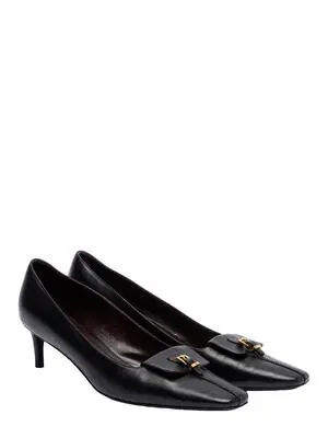Khaite Celia Pocket 50 Leather Pumps - Black