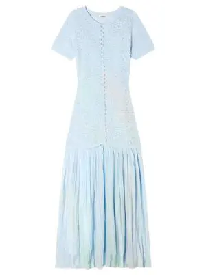 Sandro Sandro Beaded Knit Maxi Dress Blue