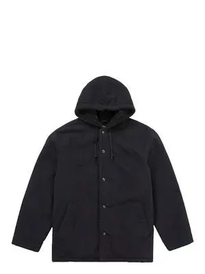 Supreme Faux Shearling Hooded Coat - Black