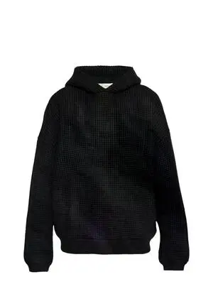 Fear Of God Hooded Waffle Knit Hoodie - Black