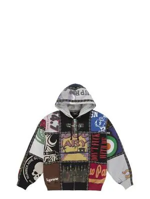 Supreme Number Ine Patchwork Zip Up Hooded Sweatshirt - Multicolor