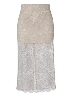 Remain Birger Christensen Floral Lace Guipure Pencil Skirt - White