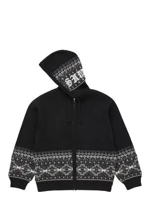 Supreme Beaded Zip Up Hooded Sweater - Black