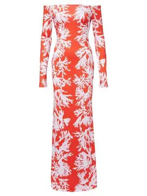 ALEXANDRA MIRO Mila Printed Jersey Maxi Dress - Orange