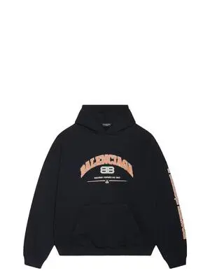 Balenciaga Wide Fit Hoodie - Black/orange/white