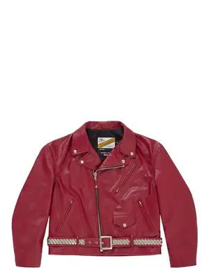 Supreme Number Ine Schott Perfecto Leather Jacket - Red