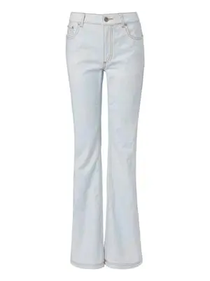 Etro Pegaso Embroidered Flared Jeans - White