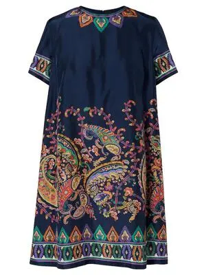 Etro Paisley Silk Habotai Minidress - Multicoloured