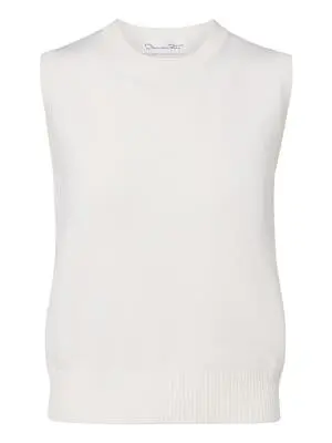 Oscar De La Renta Virgin Wool Sweater Vest - White