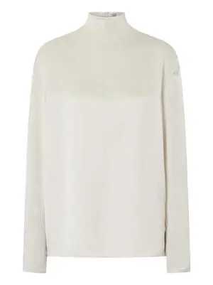 TOTEME Satin Turtleneck Blouse - Ecru