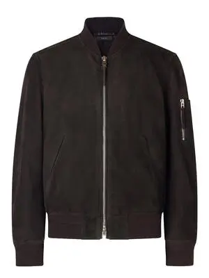 TOM FORD Suede Bomber Jacket Brown
