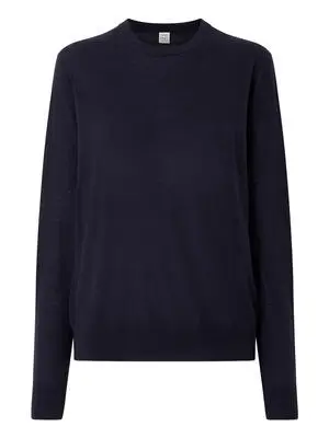 TOTEME Garderob Wool And Silk-blend Sweater - Blue