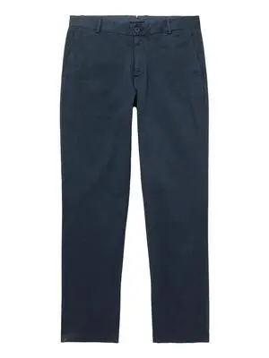 Sunspel Straight-leg Cotton-blend Twill Chinos - Blue
