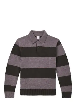 Paul Smith Striped Wool Polo Sweater - Purple
