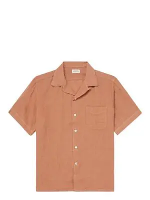 Hartford Palmito Mc Convertible-collar Linen Shirt - Orange