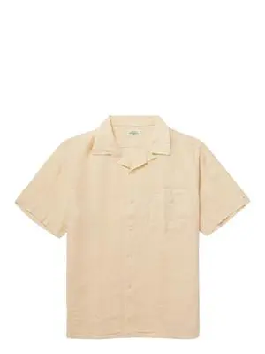 Hartford Palmito Mc Pat Convertible-collar Linen Shirt - Neutrals