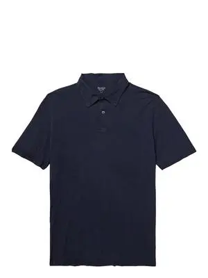 Hartford Garment-dyed Cotton-jersey Polo Shirt - Blue