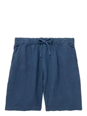 Hartford Joggy Straight-leg Linen Bermuda Shorts - Blue