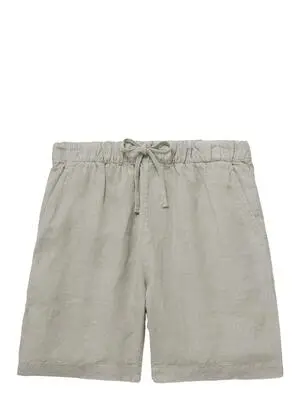 Hartford Joggy Straight-leg Linen Bermuda Shorts - Green