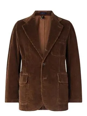 DRAKE'S Cotton-corduroy Suit Blazer - Brown